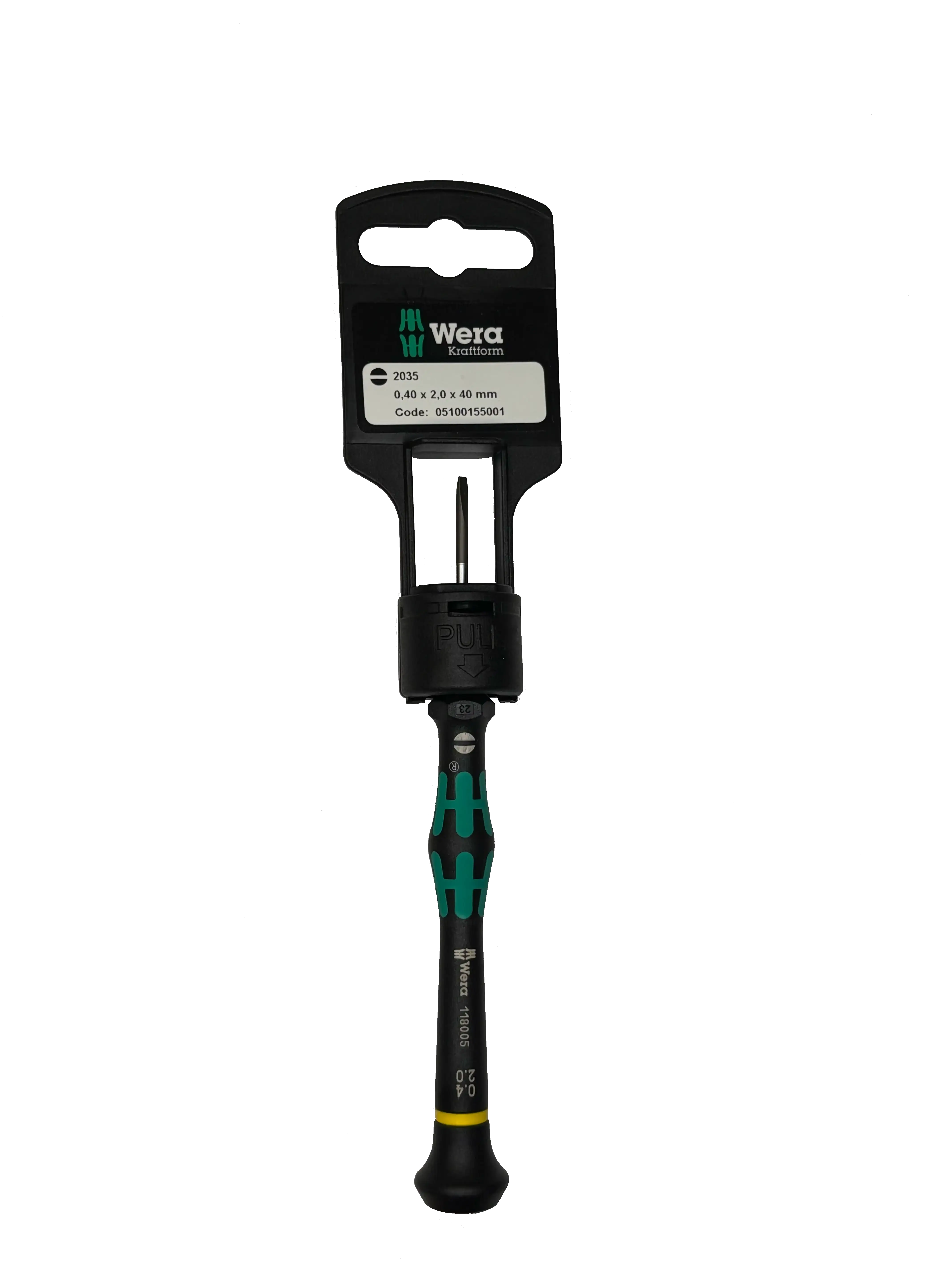 Wera 2035 0,40 X 2,0 X 40 MM HANG-TAG MICRO S/DRIVER FOR SLOTTED SCREW ...
