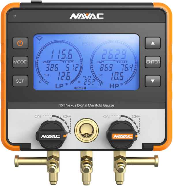 NAVAC NX1 - NEXUS Digital Manifold Gauge, w/ Bluetooth, Class 0.4 accu ...